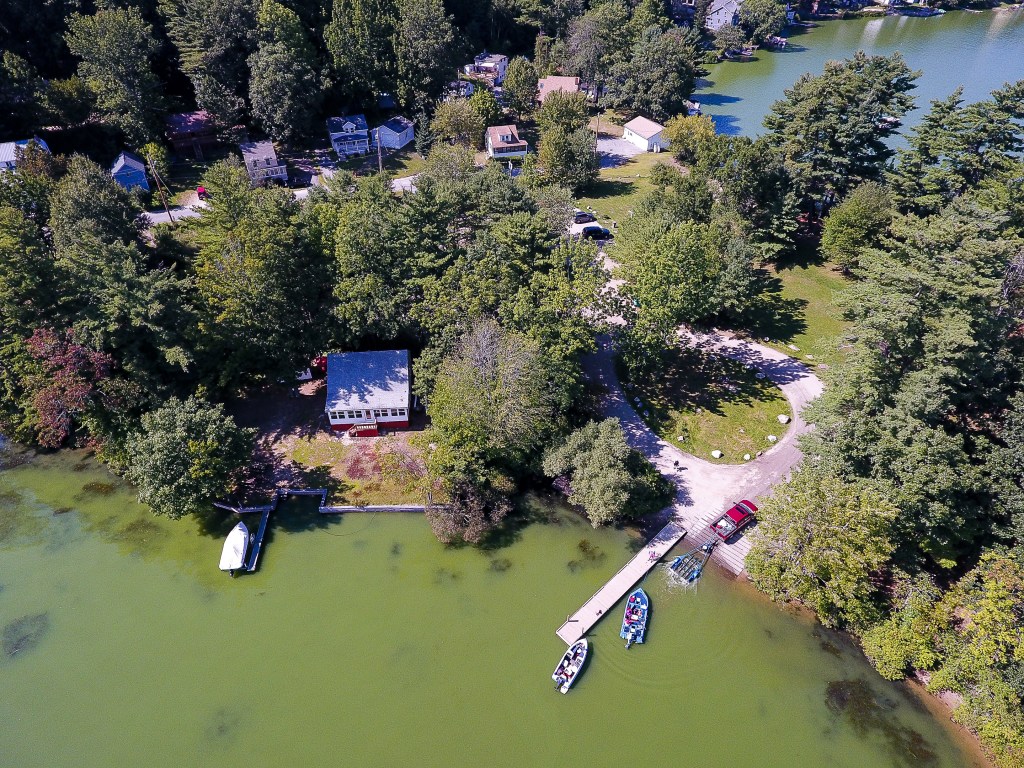 Aerial video of Martin's Point in Sabattus