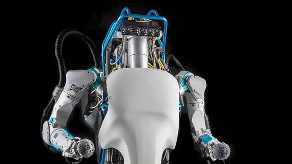 Watch Boston Dynamic’s Atlas, a headless humanoid robot, do parkour